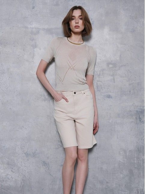 ᐅ Купить Джемпер с комбинированным переплетением LDK 2330 в Москве цвет beige ️ в интернет ...