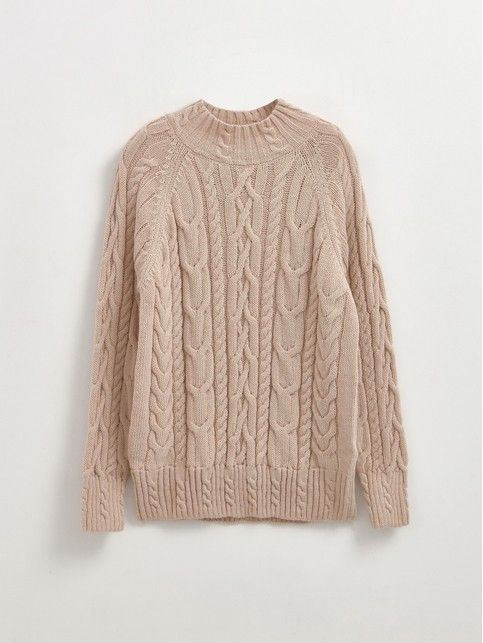 ᐅ Купить Фактурный джемпер с косами LDK 244 в Москве цвет beige ️ в интернет магазине с ...